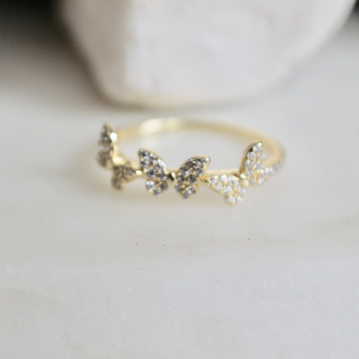 Three butterflies ring | Lily Lough