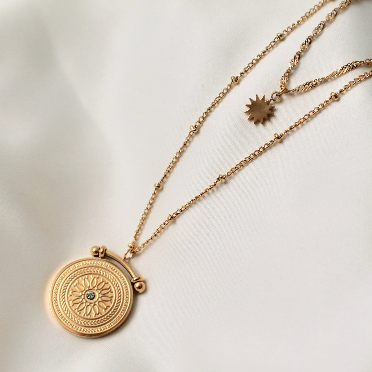 Golden Mandala layered necklace | Lily Lough